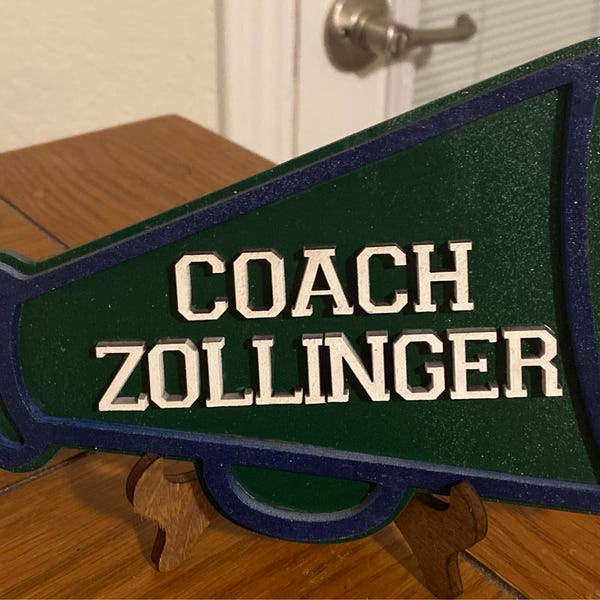 Personalized Desktop Cheer Coach Sign - Gifts for Cheer Coach - PE ...