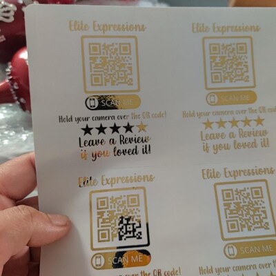 Foiled Metallic QR Code Stickers, Small Business, Review Link, Website ...