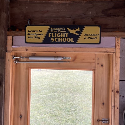 Flight School Sign, Personalized Airplane Learn to Navigate the Sky ...