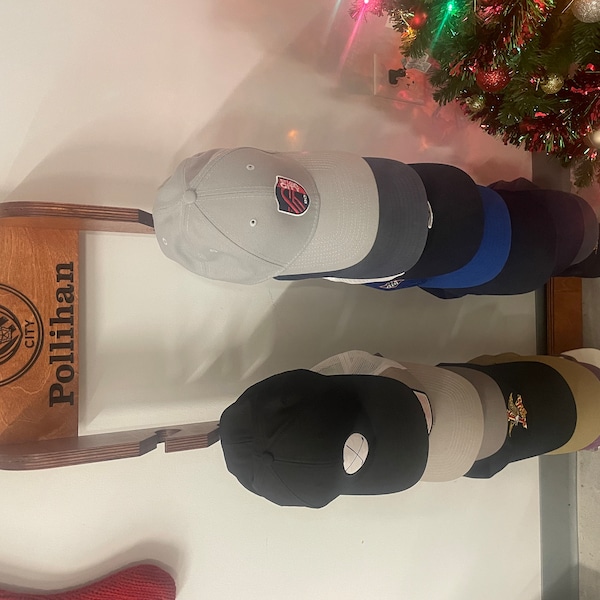 Custom Cap Rack for 20 Caps, Hat Rack, Carved Cap Rack, Personalize Cap ...