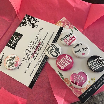 Mix & Match 1 Button Pin Gift Feminist, Female Empowerment, Girl Power ...