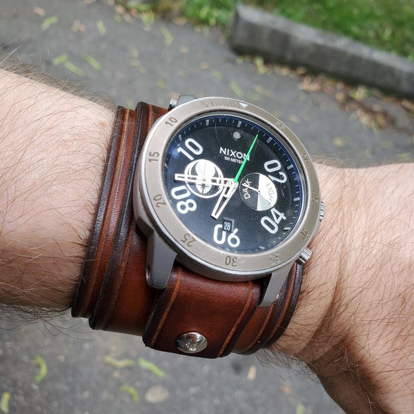 Leather Watch Cuff, Handmade Men Women Wrist Band, Artisan 20mm 22 Mm ...