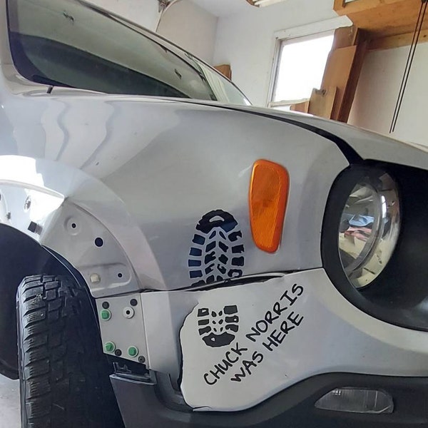 Chuck Norris Was Here Vinyl Decal - Car Dent Cover Sticker - Etsy