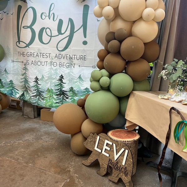 Bear Shaped Name Sign | Woodland Nursery Decor | Bear Name Sign ...