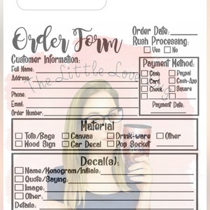 Updated! Universal Order Form *SVG/PNG/JPEG* - Etsy