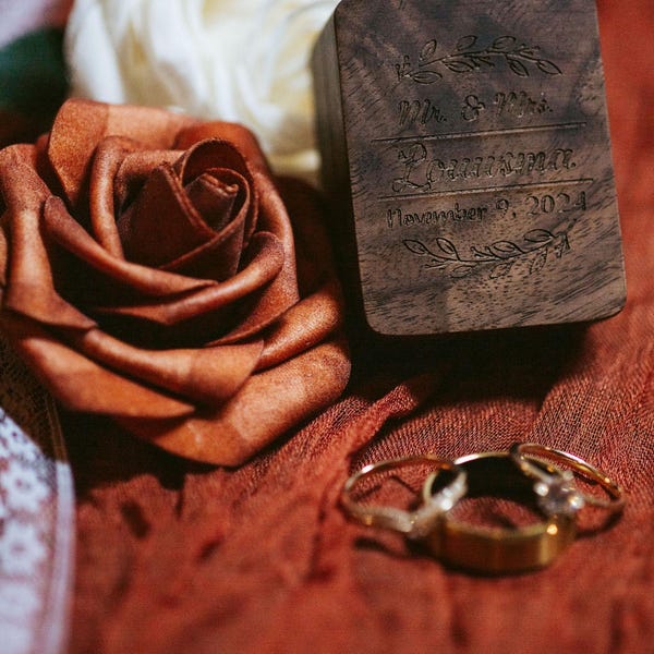 Triple Flip Wooden Ring Box, Custom Wedding Ring Box, Engagement Ring ...