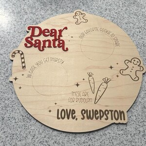 Santas Milk and Cookie Tray, Dear Santa, Cutting Board, Personalized ...
