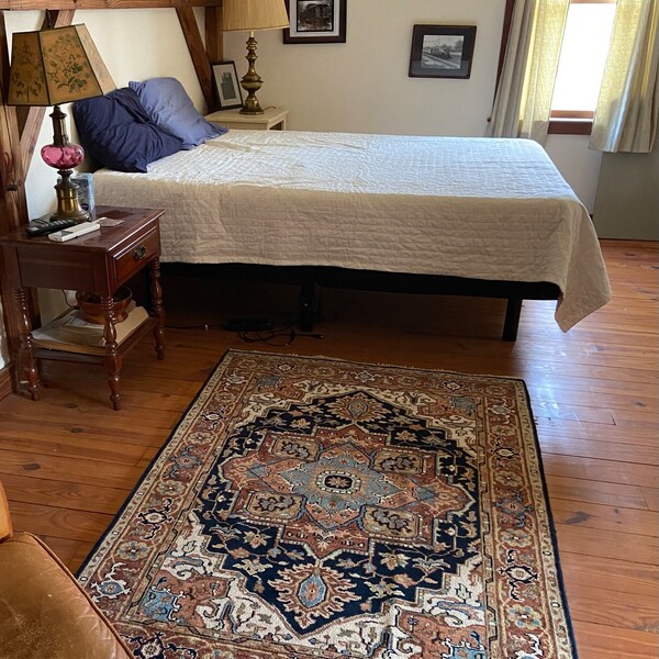 5x7 Black and Blue Turkish Silk Rug - Etsy