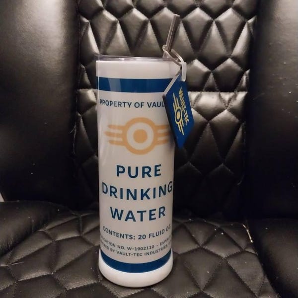 Fallout Vault-tec Pure Drinking Water - 20 Oz. Tumbler W/metal Straw ...