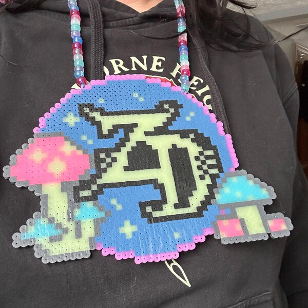 Random Excision Perler Bead Necklace | EDM Perler, Perler Bead Art, EDM ...