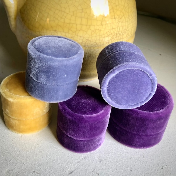 Yellow Velvet Ring Box, Wedding Ring Box, Engagement Ring Box, Proposal ...