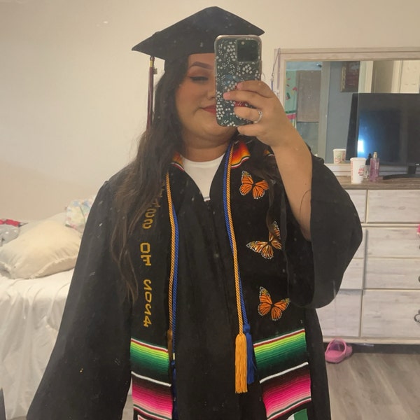 Floral Embroidered Sarape Mexican Graduation Stole.graduation Stash ...