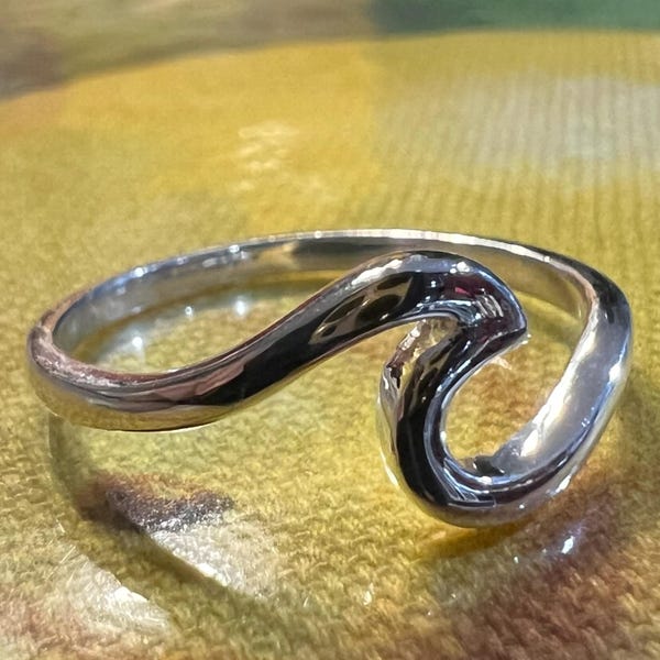 Genuine 14 KT Gold Wave Toe Ring, Adjustable Toe Rings for Women ...