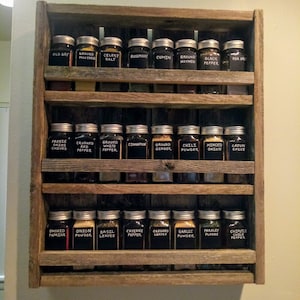 Rustic Mason Jar Spice Rack Display, Spice Rack, Mason Jars, Kitchen ...