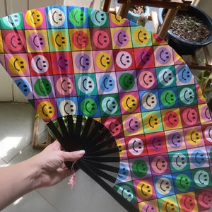 Groovy Disco Fan / Large Fan / Rave Accessory / Hand Fan / - Etsy