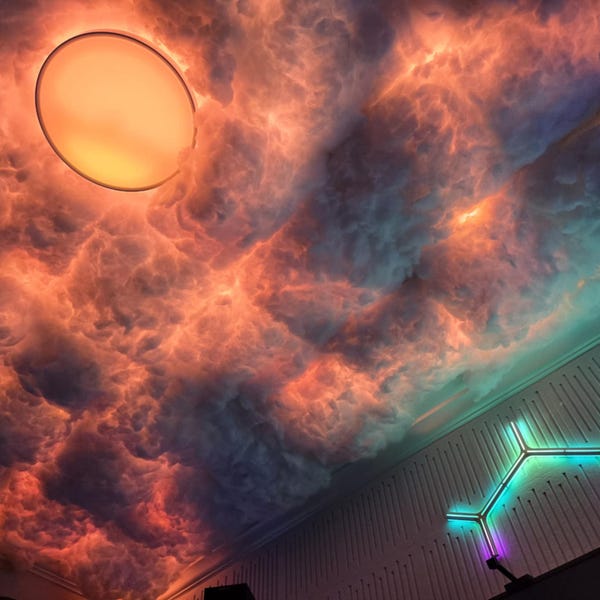 Pre-made Cloud Ceiling | Quick & Easy - No Mess | Tik Tok Cloud Light ...
