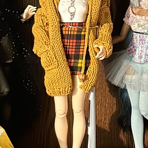 Knitted Cardigan With Hood for Minifee, Slim Msd, BJD 1/4 Doll.for ...