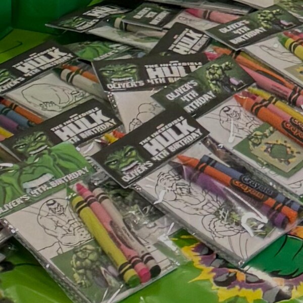 Hulk Coloring Packs | Coloring Pages | Party Favor | Crayola Crayons - Etsy