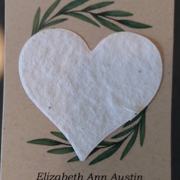 Flower Seed Paper Memorial Cards - in Loving Memory Plantable Paper ...