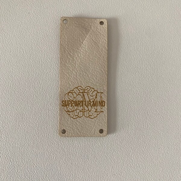 Fully Customisable Rectangle Centre Fold Foldable Faux Leather Labels ...