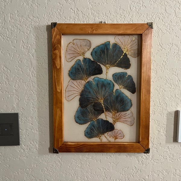 Handmade Wood Serving Tray: Ginkgo Biloba Decor, Gold Leaf Relief - Etsy