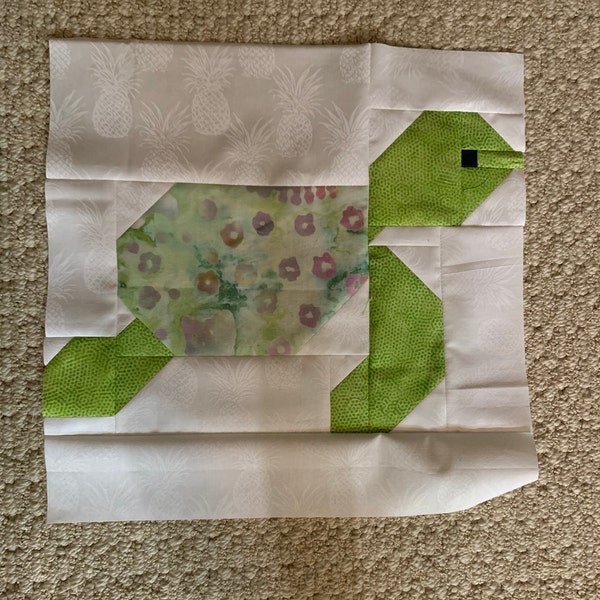 Turtle Quilt Block Pattern, Machine Pieced, Nautical Range, Instant PDF ...