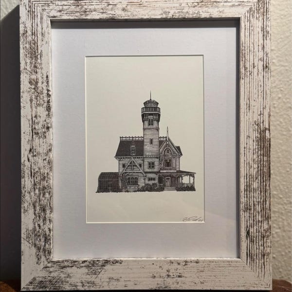 ORIGINAL House of Usher Drawing Pen and Ink Fiction Inspired Poe Gothic ...