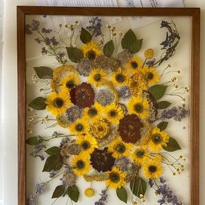 11x14 Custom Floral Shadow Box Wedding Flower Shadow Box - Etsy