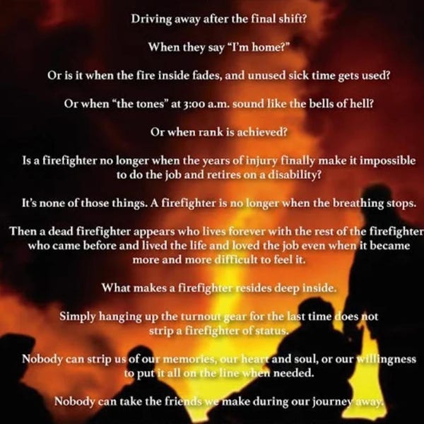 A Firefighter is Never "no Longer." Firefighter Forever - Etsy