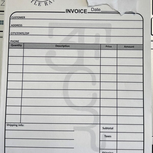 Custom 2-part Invoice Form 8.5 X 5.5 Inches - NCR 2-part Personalized ...