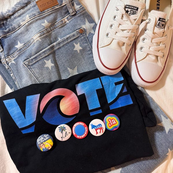 Vote Stars & Stripes 2024 Election Button, Vintage Retro Look, American ...