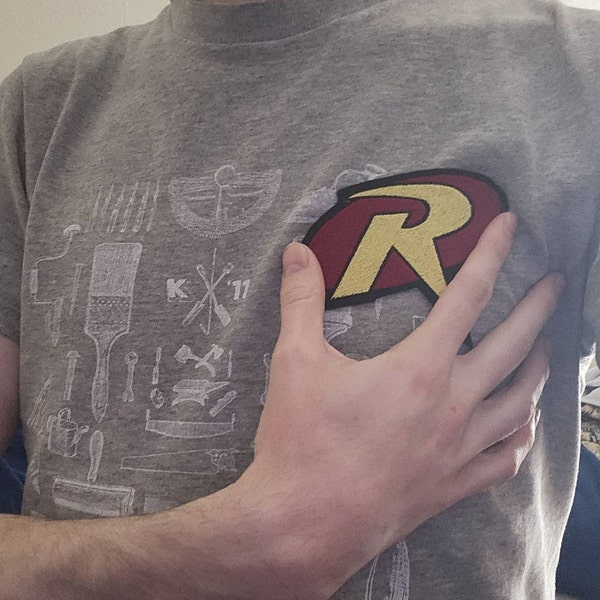 Modern Robin Logo Sidekick Iron on Embroidery Patch Mtcoffinz - Choose ...