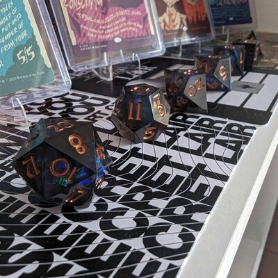 Full Set Handmade DND Resin Sharp Edge Dice Set, Lightning D&D Dice Set for Dungeons and Dragons ...