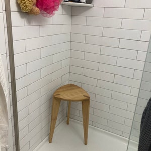 Acacia Stool Three Legged Bathroom Stool Chair Shower - Etsy
