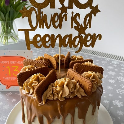Personalised OMG Teenager Cake Topper Glitter Card 13th 13 Party ...