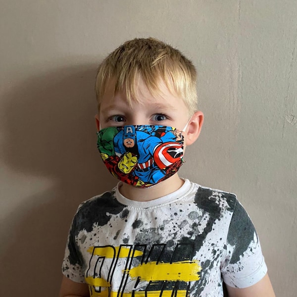 School Face Mask Kids & Adult Adjustable Masks Handmade in UK Soft ...