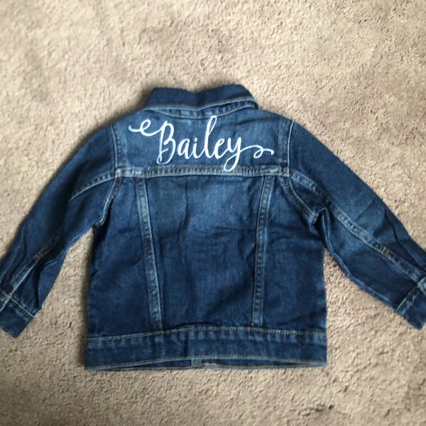 Girls Personalized Denim Jacket With Unicorn, Monogram Jean Jacket ...