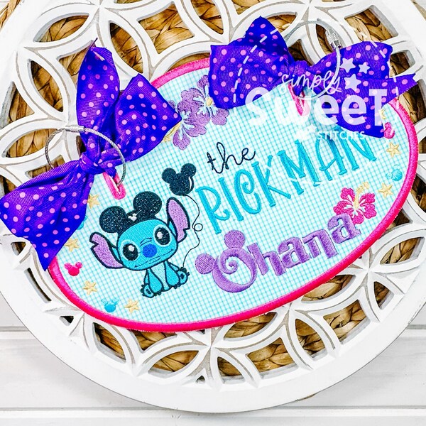 Lilo & Stitch Inspired Machine Embroidery Design. Ohana. - Etsy