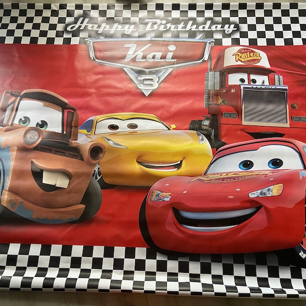 Kids Car, Birthday Backdrop, Speed Car, Race Car Party, Cartoon, Desert ...