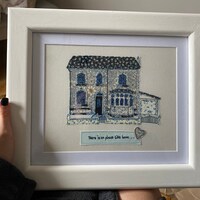 Framed Personalised Stitched House Picture - New Home Gift/housewarming ...