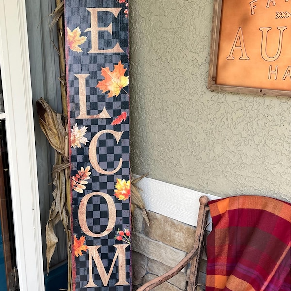 72in Fall Welcome Porch Sign - Foldable Front Porch Fall Welcome Sign ...