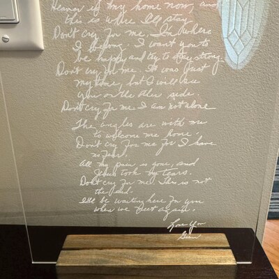 Custom Engraved Handwriting Sign, Personalized Handwriting Sign ...