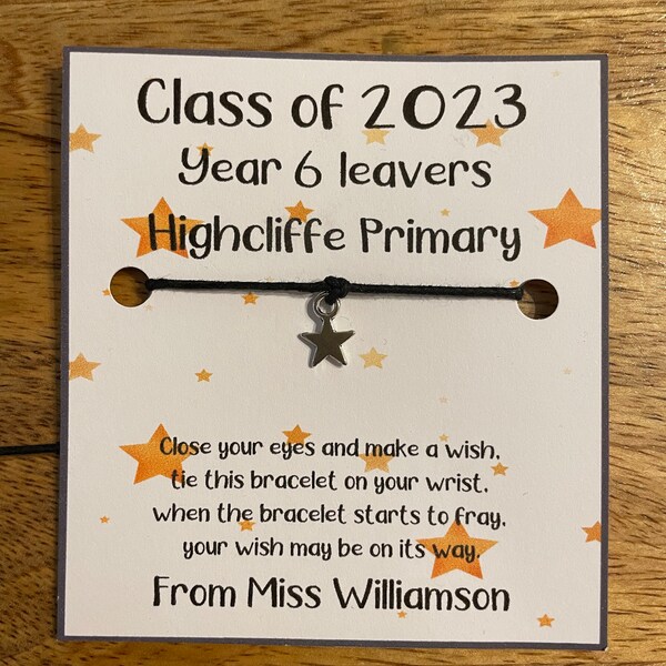 Bulk Personalised School Leaver Gifts Wish Bracelets Class of 2025 ...