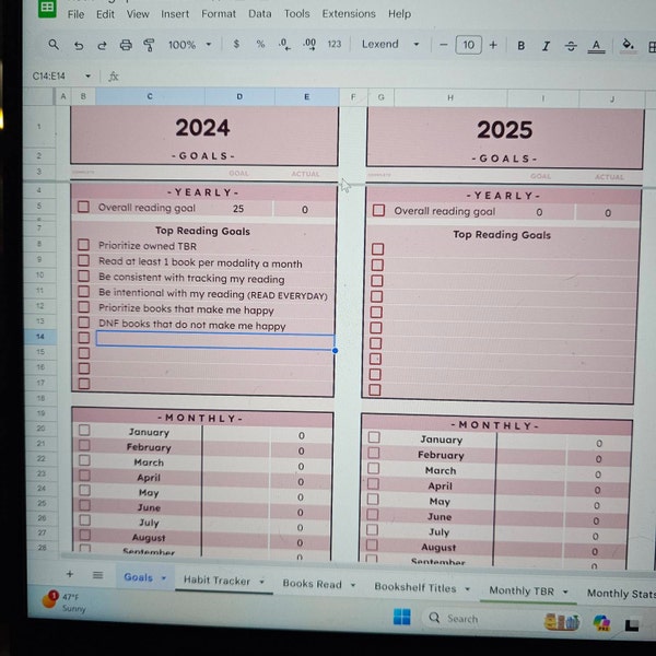2025 Ultimate Reading Spreadsheet, Google Sheets Template, Reading ...