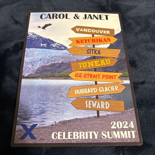Alaskan Cruise Direction Sign Post Magnet With Ports of Call (2 Sizes ...