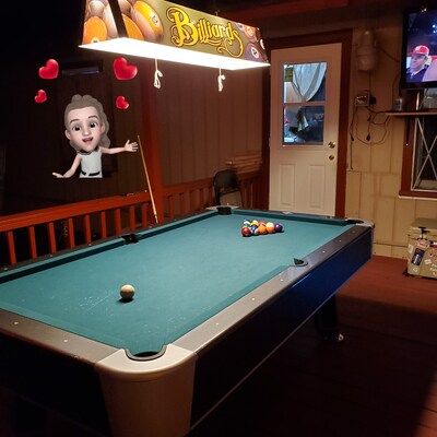 44 Pool Billiard Table Light, BLUE BILLIARDS, Back Lit Game Table Light ...