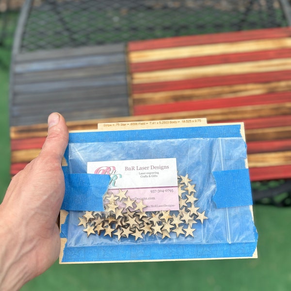 Small American Flag Star Field Template - Laser Cut Wooden Blanks - Etsy