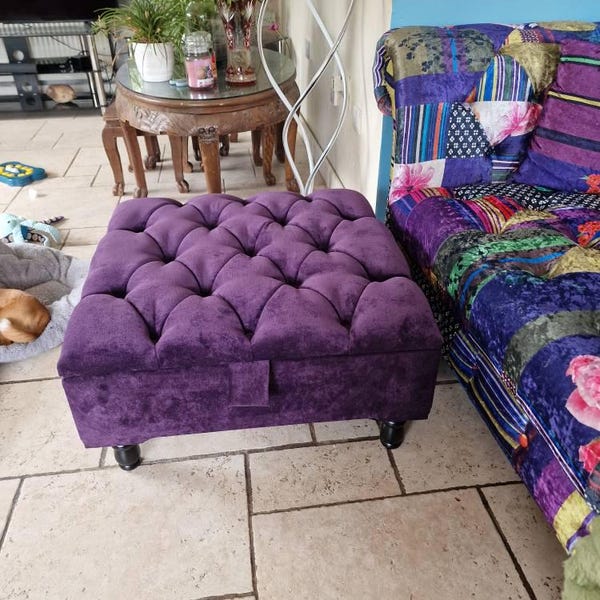 Purple Ottoman Footstool| Coffee Table| Living Room & Bedroom Kids Toys ...