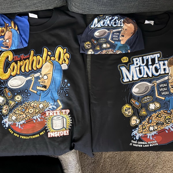 Beavis & Butthead T-shirt Cornholio's Cereal Shirt (mens/ladies/kids ...