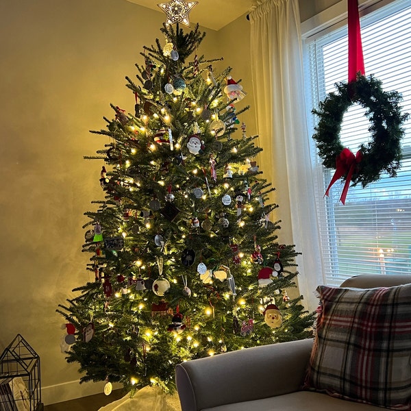 13.5" Plug-in Lighted Glitter Star Tree Topper Christmas Holiday Tree ...
